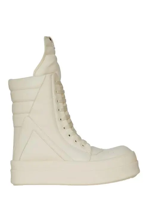 Rick Owens Porterville Mega Geobasket High Top Sneakers - Milk