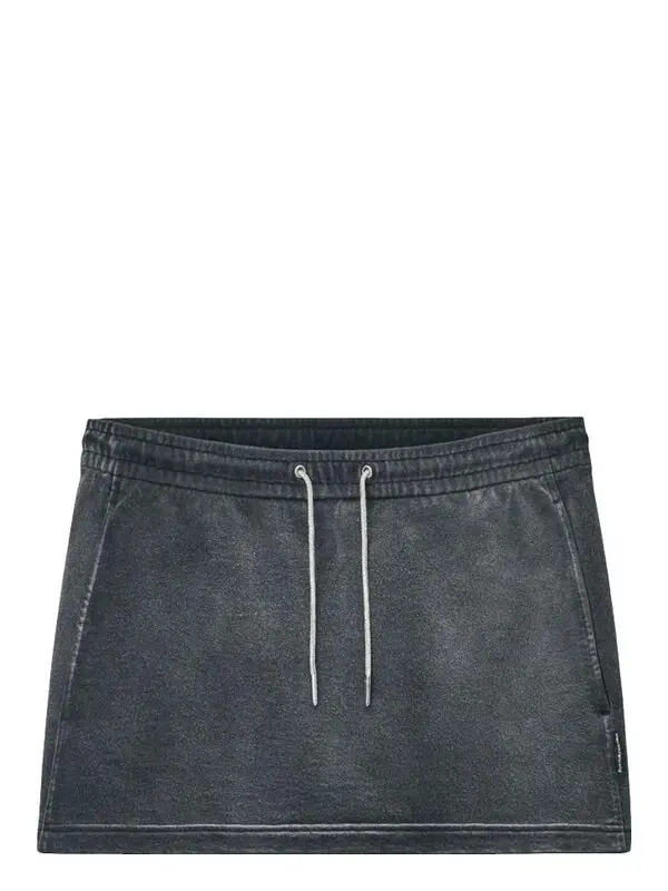 Alexander Wang Terry Mini Rhinestone Drawcord Skirt - Washed Caviar