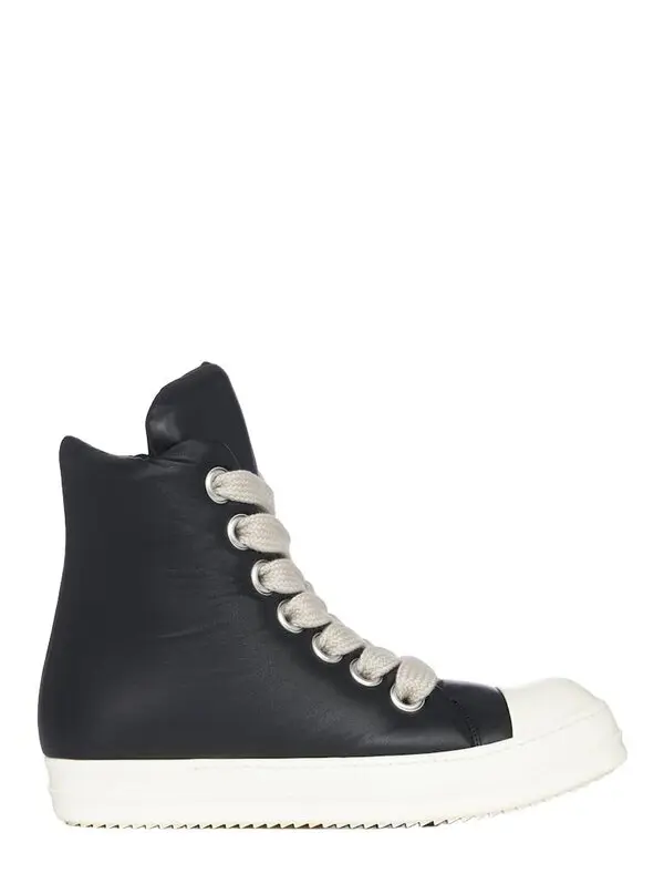 Rick Owens Hollywood Jumbo Lace High Sneakers - Black/milk