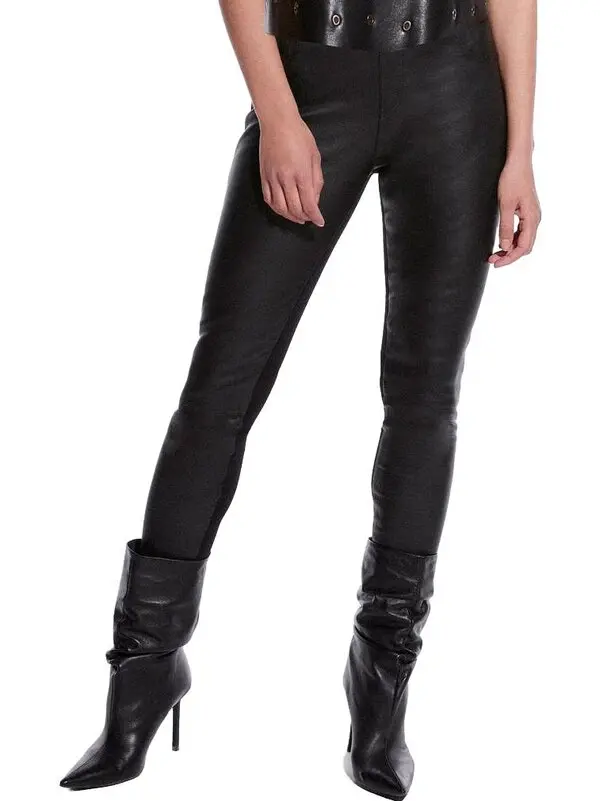 AS By DF Kiki Stretch Leather Leggings - Black