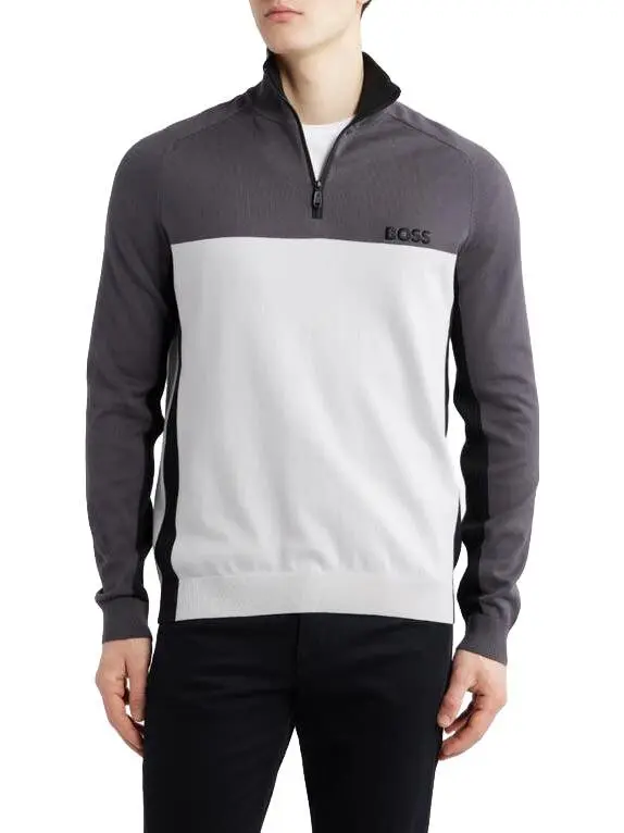 BOSS Hydro-x Water-repellent Golf Pullover - Light Grey