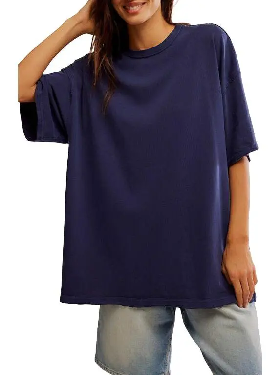 Free People Devon Oversize Cotton T-shirt - Eclipse