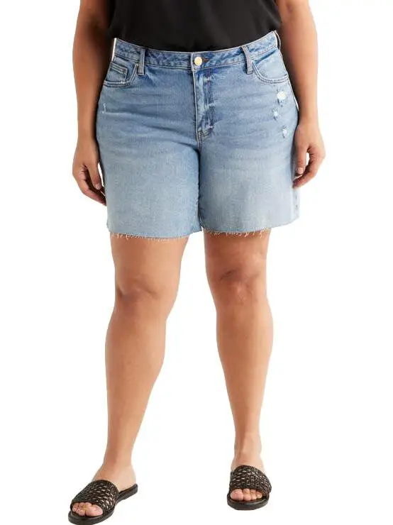 Kut From The Kloth Hailey Cutoff Bermuda Denim Shorts - Focus W/med Bas