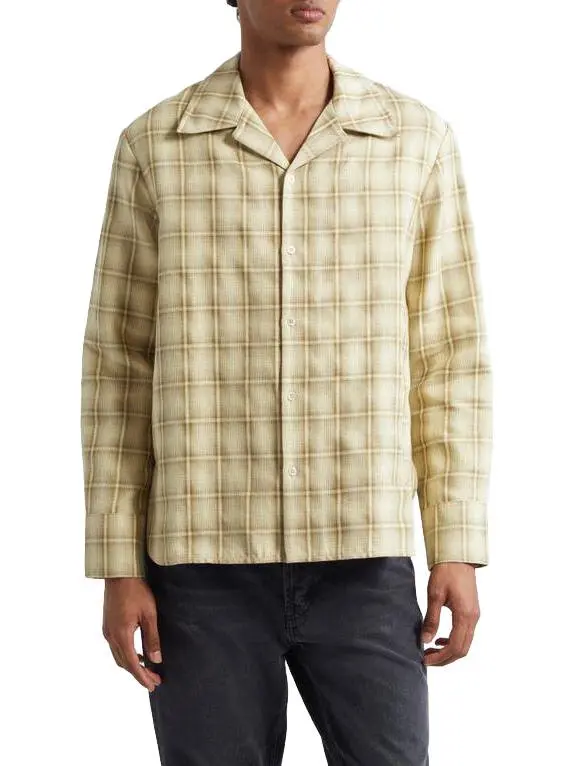 Séfr Ignacio Plaid Cotton & Linen Button-up Shirt - Forest Hombre
