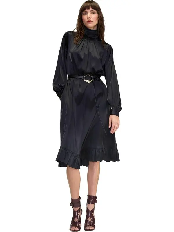 Cynthia Rowley Monroe Silk Charmeuse Dress - Black