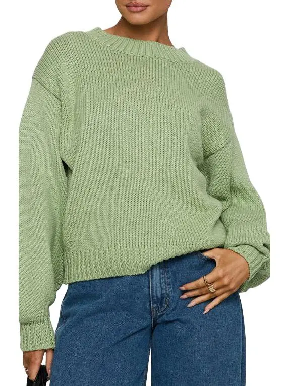 Princess Polly Harmony Crewneck Sweater - Green