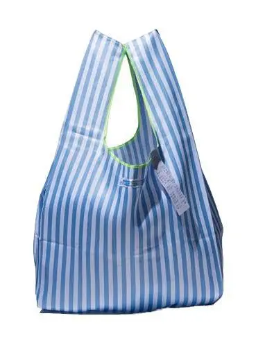 PUEBCO School Tie Fabric Tote - Light Blue X White