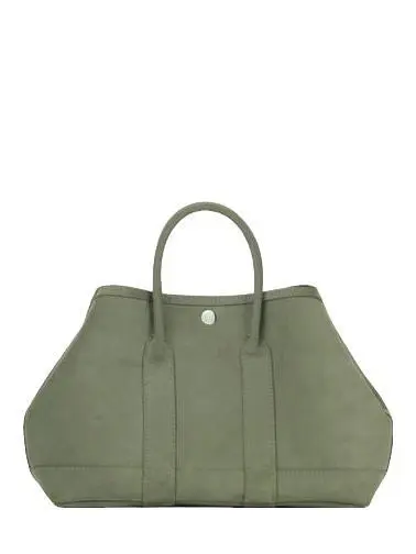 EZRA ARTHUR Audrey American Steer Leather Top Handle Bag - Moss