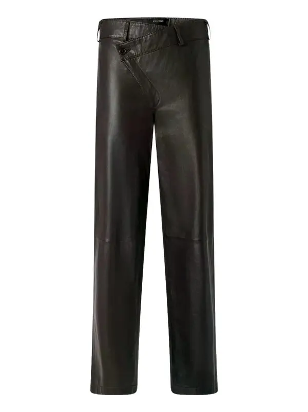 Pinko Leather Slim-fit Trousers - Brown