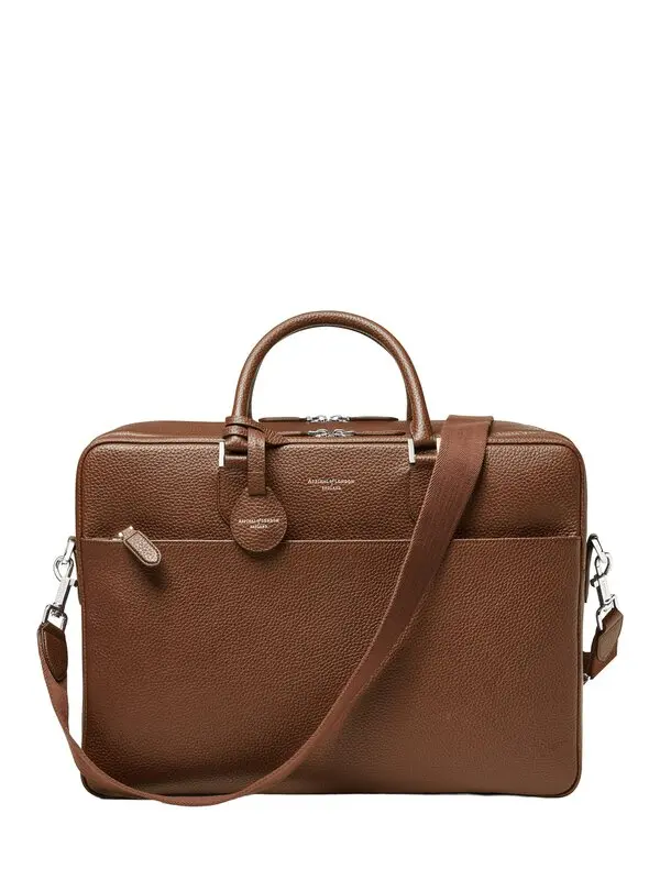 ASPINAL OF LONDON Leather Mount Street Travel Bag - Brown