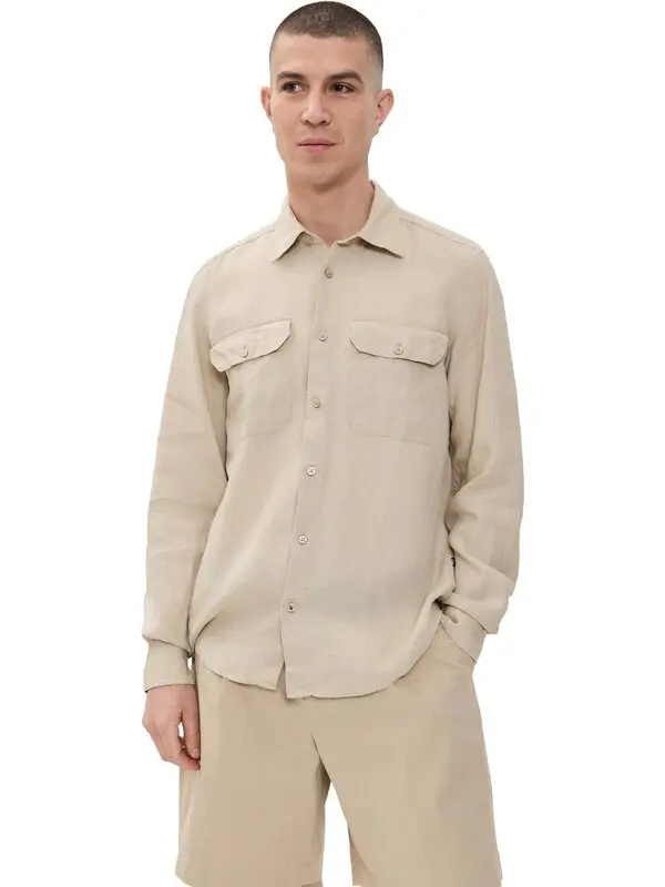 BOSS H-liam Button Down - Light Beige
