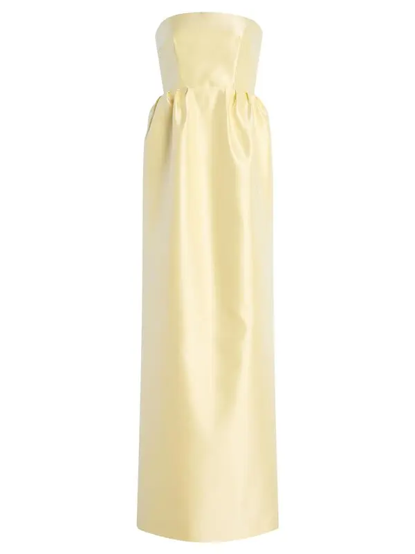 Prada Strapless Silk-satin Maxi Gown - Neutral