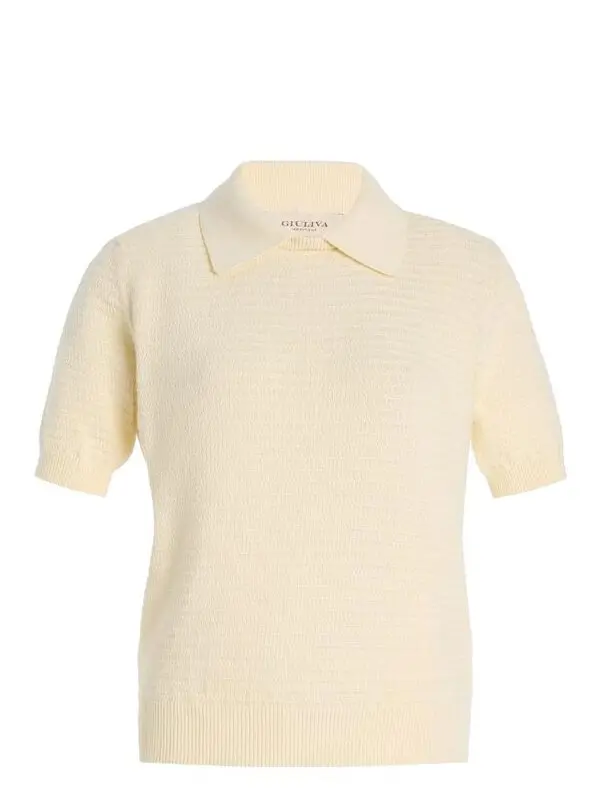 Giuliva Heritage The Siena Cotton Knit Polo Top - Ivory