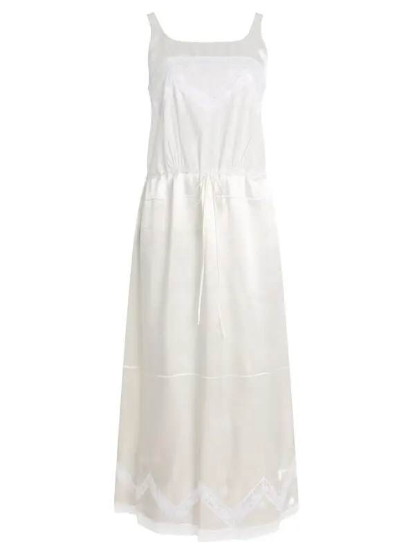 Prada Lace-detailed Satin Midi Dress - White