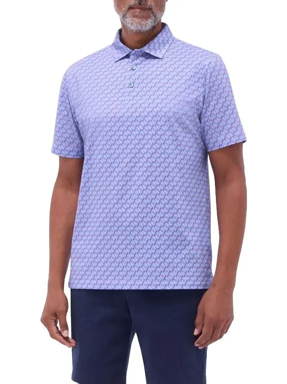 Bugatchi Victor Ooohcotton® Geo Print Polo - Lilac