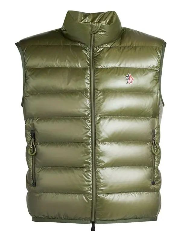 Moncler Tech Nylon Puffer Vest - Dark Green