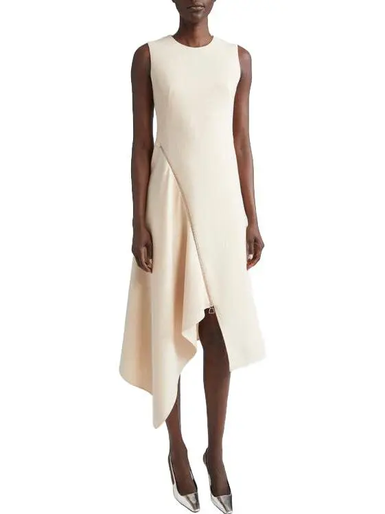 Akris Asymmetric Wool Dress - Seashell