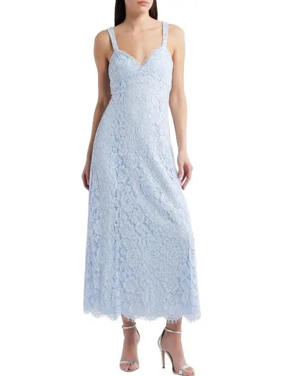 WAYF Elysia Cotton-blend Lace Gown - Baby Blue