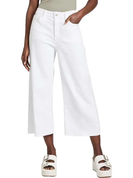 Guess Bellflower Crop Wide Leg Jeans - Pure White