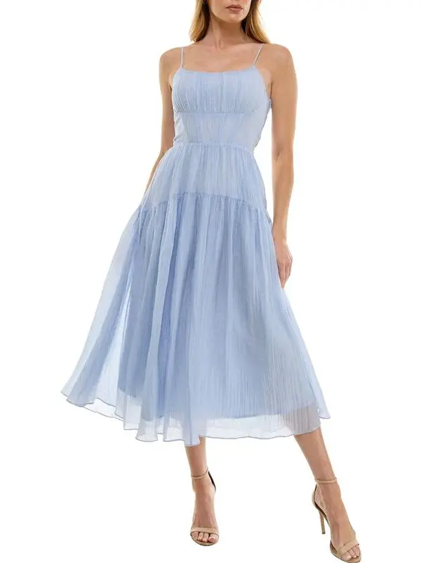 SOCIALITE Fit & Flare Corset Maxi Dress - French Blue
