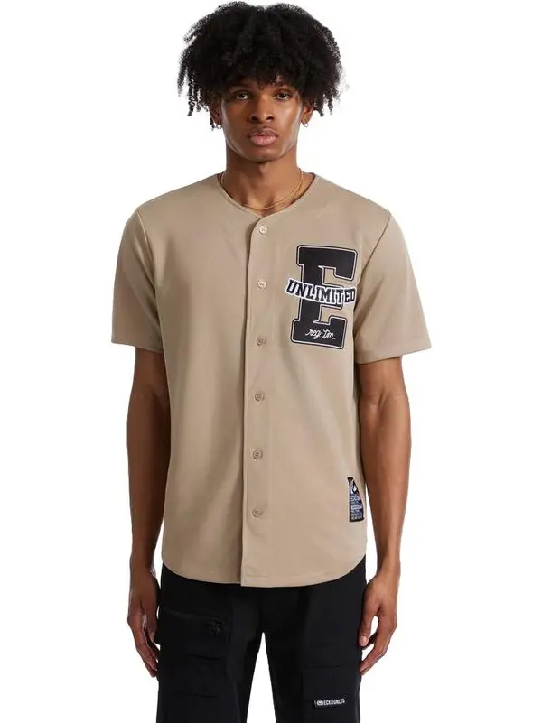 ECKO UNLTD. The Dinger Button Front Top - Taupe