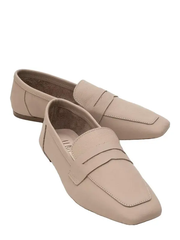 FOREVER & ALWAYS SHOES Morne Nappa Leather Loafers - Dark Beige Leather