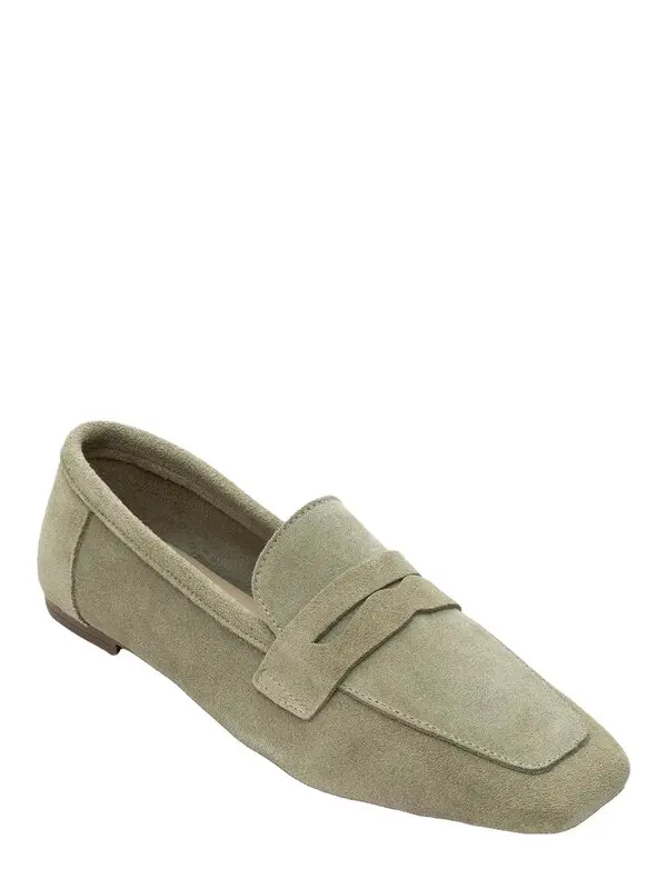 FOREVER & ALWAYS SHOES Morne Nappa Leather Loafers - Green Suede Leather