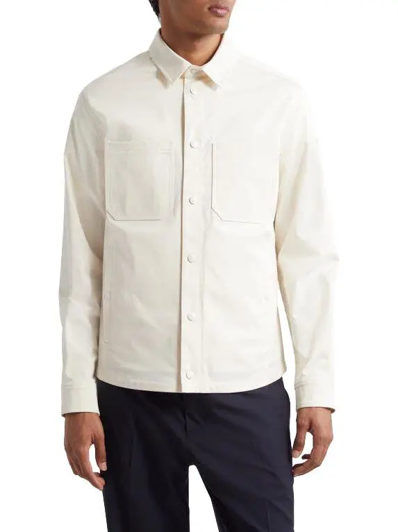 Moncler Stretch Cotton Shirt Jacket - White