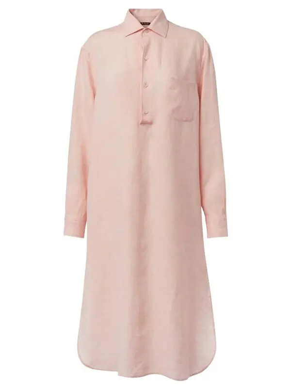 Loro Piana Lora Linen Shirt Dress - Pink
