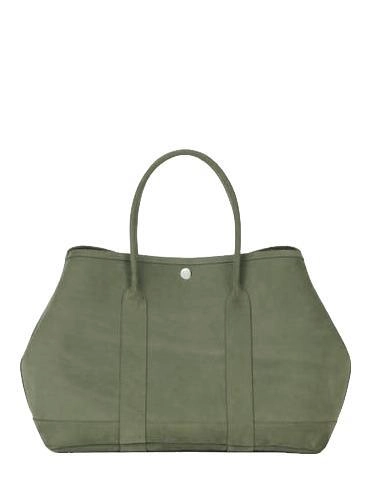 EZRA ARTHUR Audrey Velvet Leather Tote Bag - Moss