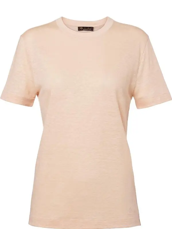 Loro Piana Linen Crewneck T-shirt - Orange