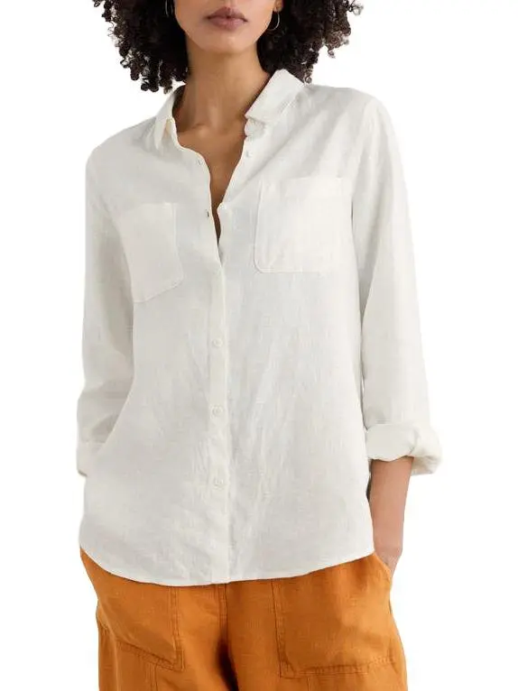 SEASALT CORNWALL Hazel Branch Linen Shirt - Chalk