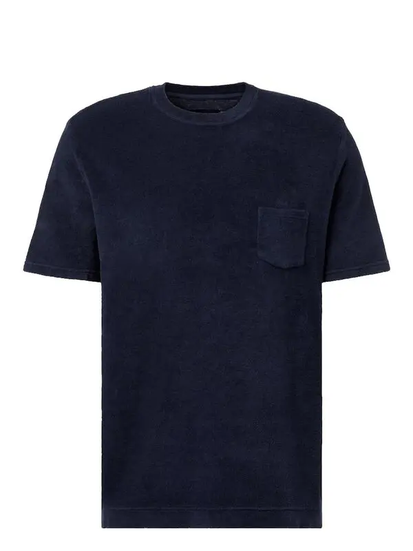 Thom Sweeney Cotton Terry T-shirt - Blue
