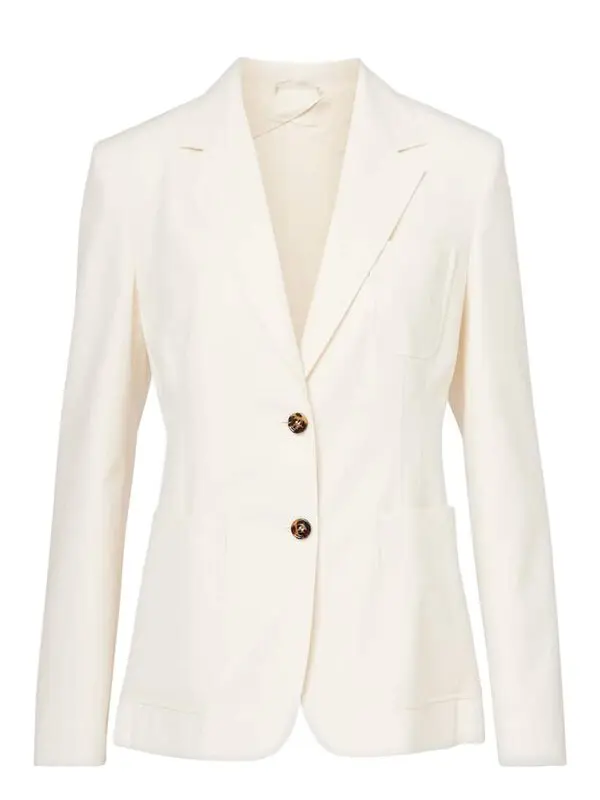 Max Mara Single-breasted Cotton Blazer - White