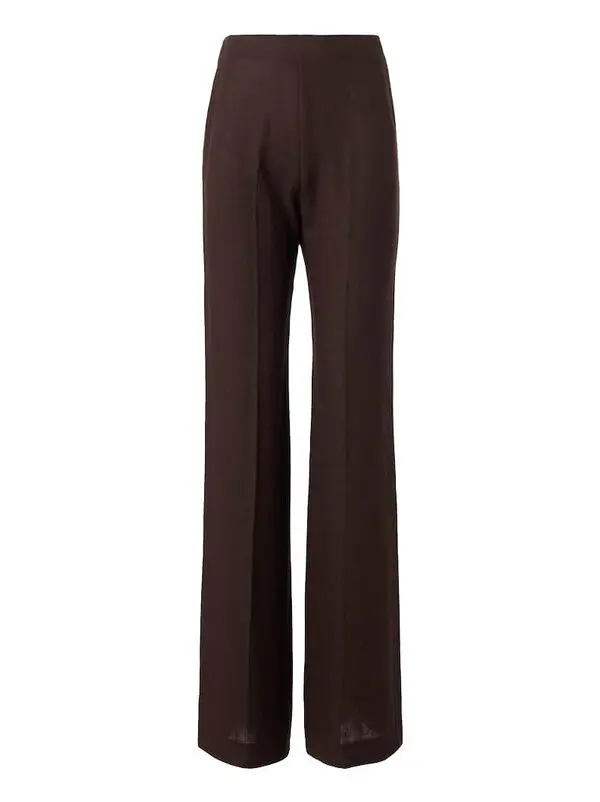 Loro Piana Timi Flared Linen Pants - Brown