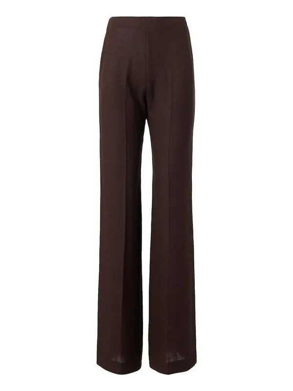Loro Piana Timi Flared Linen Pants - Brown