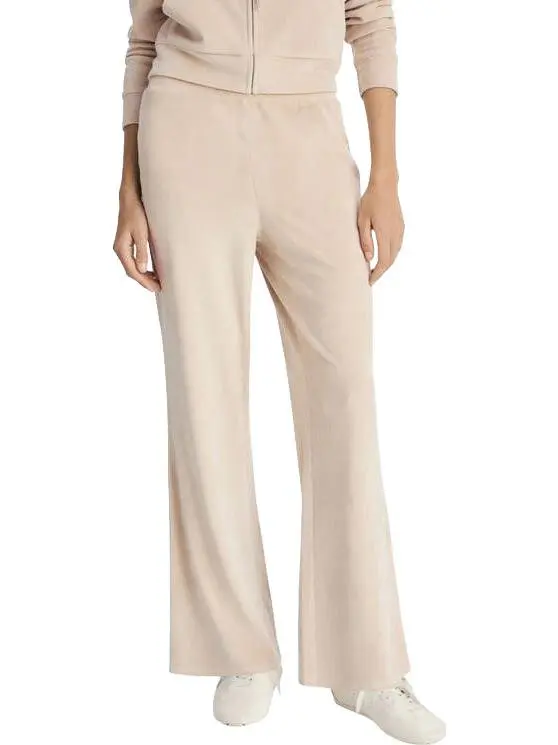 Mango Stretch Velour Pants - Light/ Pastel Grey