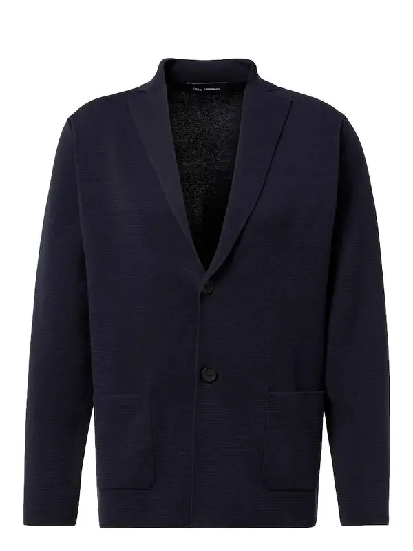 Thom Sweeney Knitted Cotton Crêpe Blazer - Blue