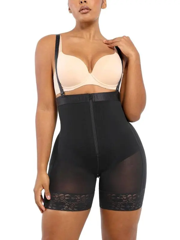 SHAPELLX Firm Compression Bodysuit Shaper - Jet Black