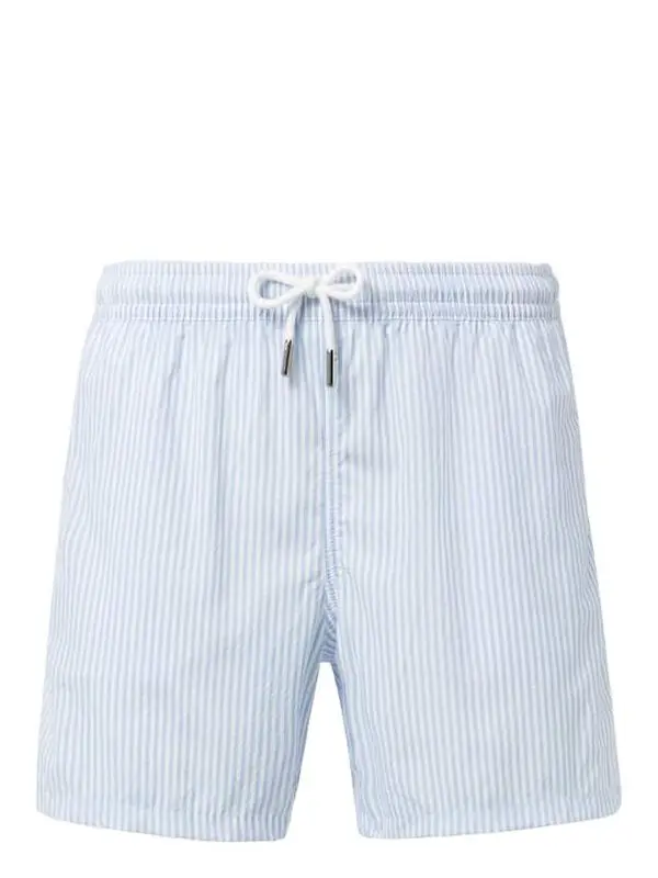 Thom Sweeney Striped Swim Trunks - Blue