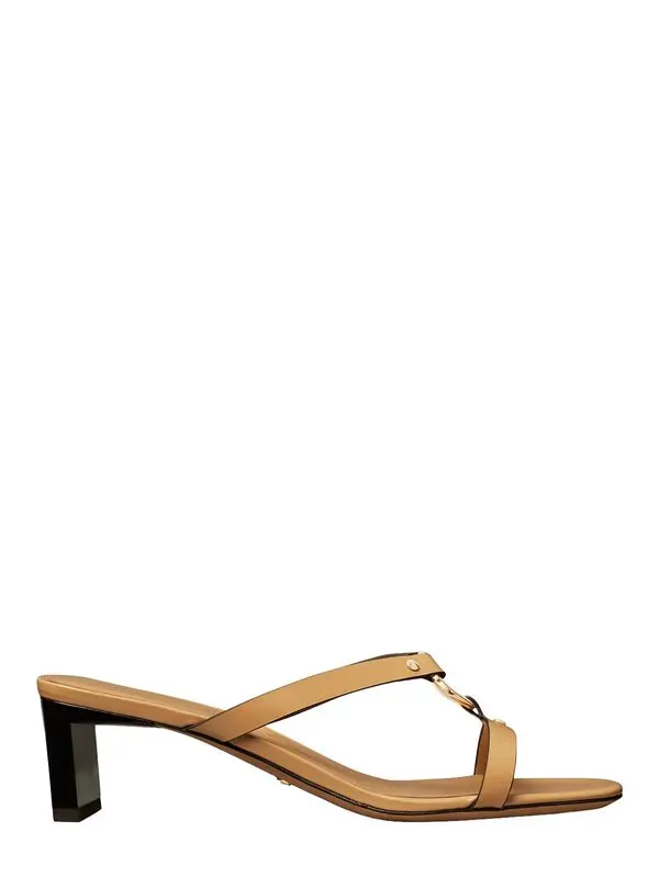 Tory Burch Leather Ring Heeled Slide Sandals - Cantucci