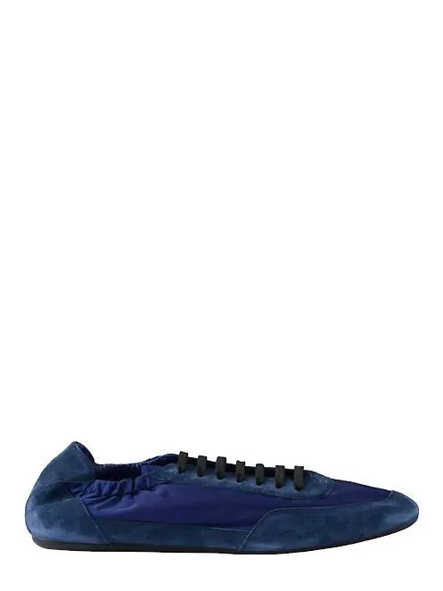 Prada Re-nylon And Suede Low-top Trainers - Blue