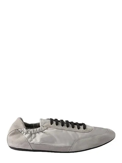 Prada Collapse Re-nylon And Suede Low-top Trainers - Grey