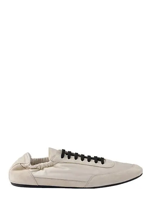 Prada Collapse Re-nylon And Suede Low-top Trainers - Neutral
