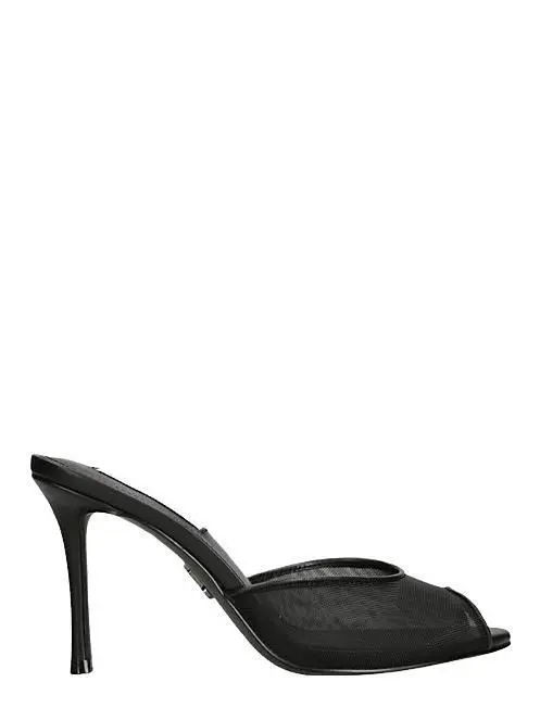Steve Madden Mesh Heeled Mules - Black