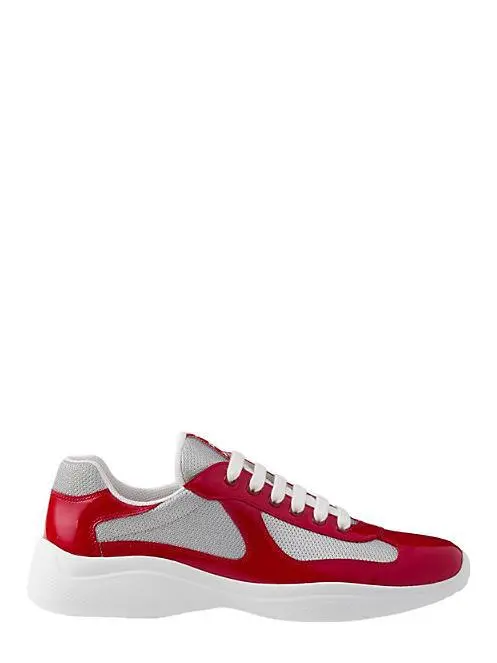 Prada America's Cup Patent-leather Low-top Trainers - Red