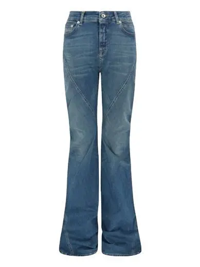 Rick Owens Denim Bias Bootcut Jeans - Washed Indigo