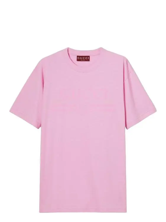 Gucci Printed Cotton Jersey T-shirt - Pink