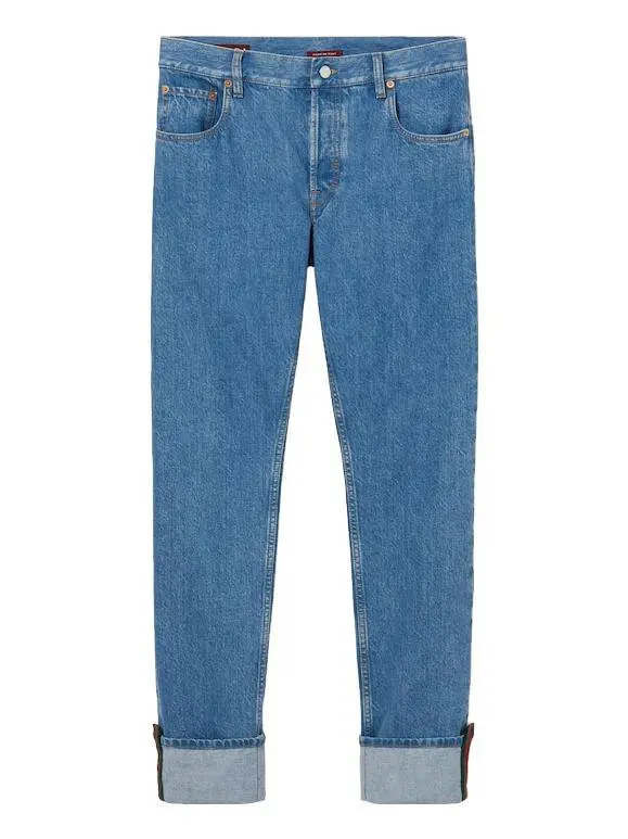 Gucci Tapered Fit Denim Pants - Blue