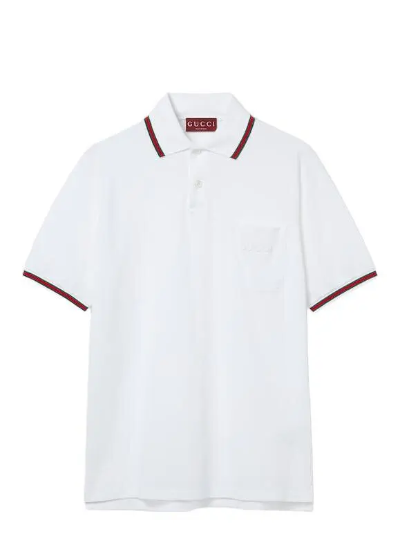 Gucci Cotton Polo Shirt With Embroidery - White